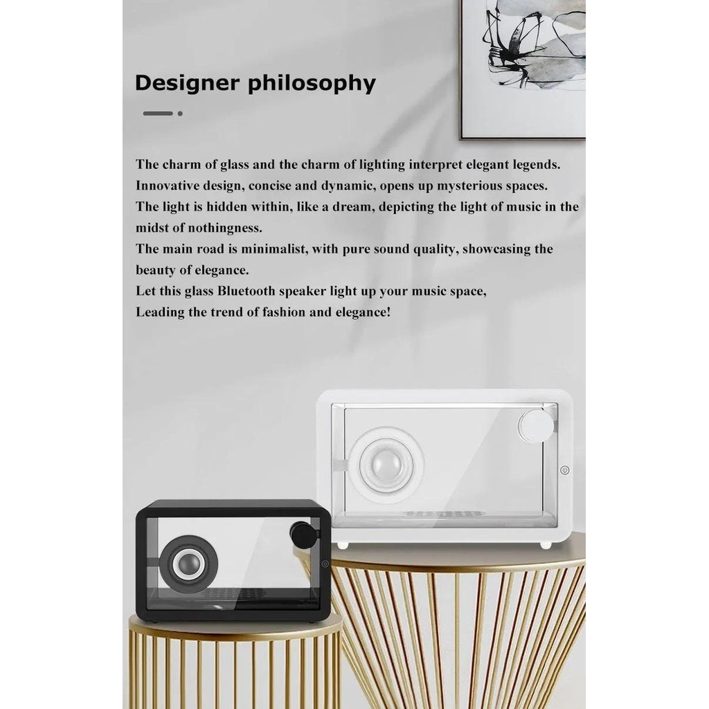Retro Creative Transparent Plexiglass Bluetooth Speaker Subwoofer Home ...