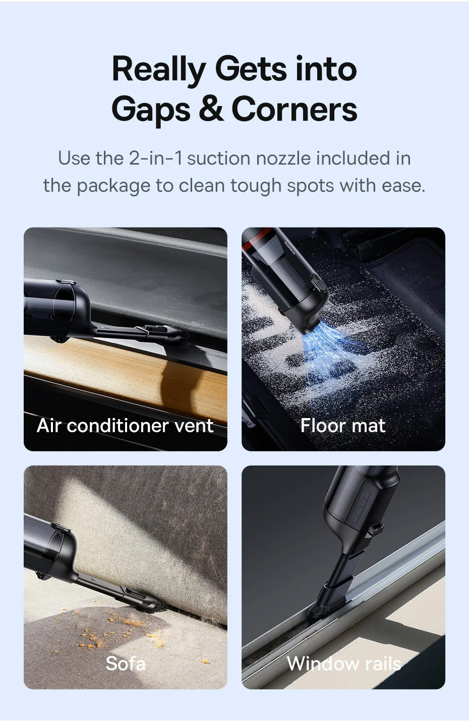 Baseus A5 Air 12000pa Car Wireless Vacuum Cleaner Cordless Vehicle
