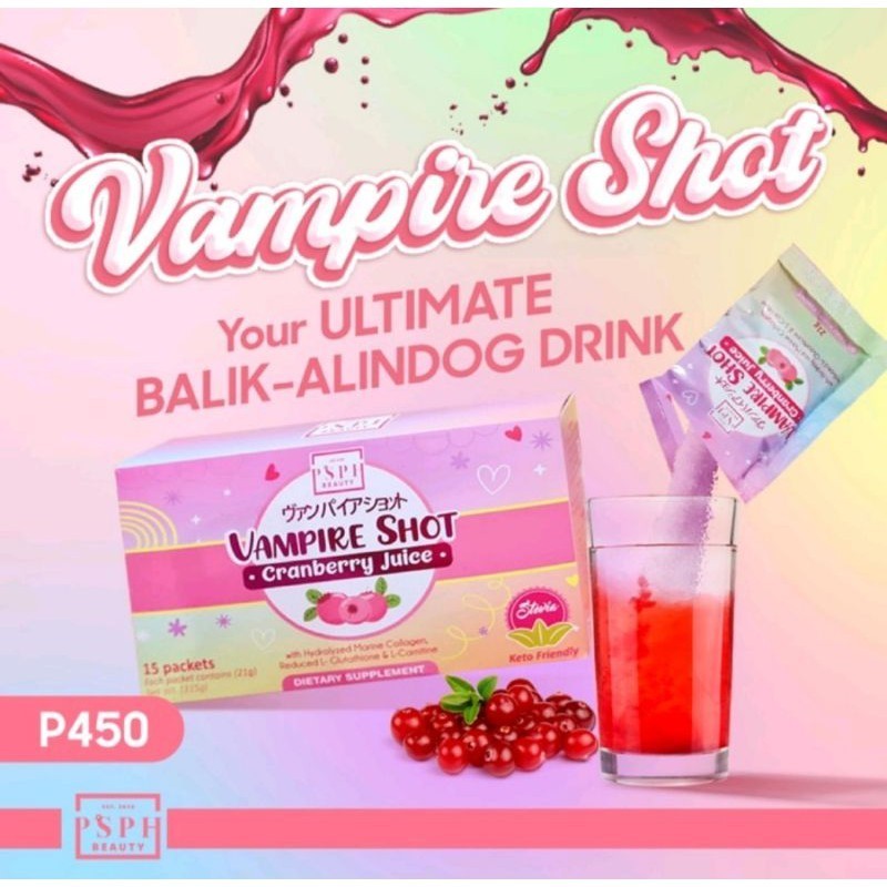 Vampire Shot Cranberry Juice by PSPH Beauty with FREE Sugar Dolls ...