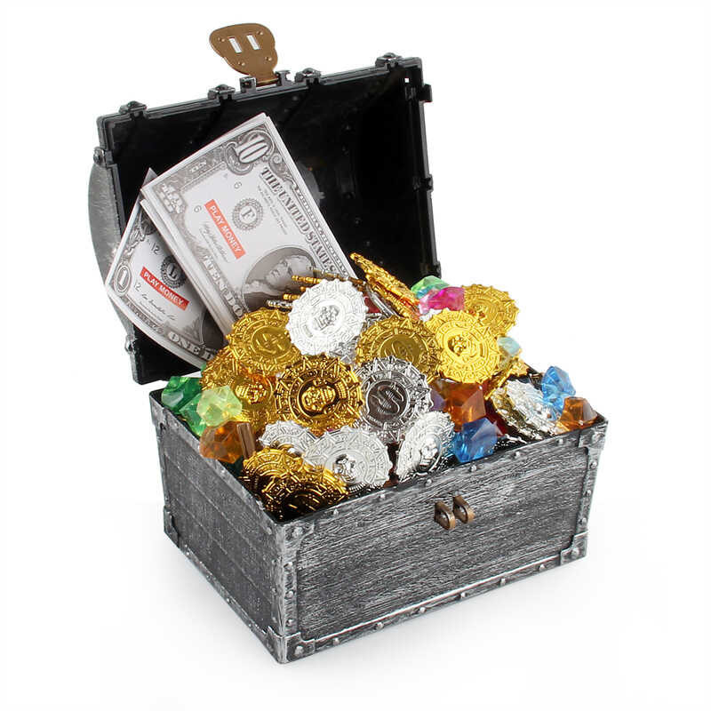 Pirate Child Captain Chest To Gold Coins Treasure Hunt Game Mone ...