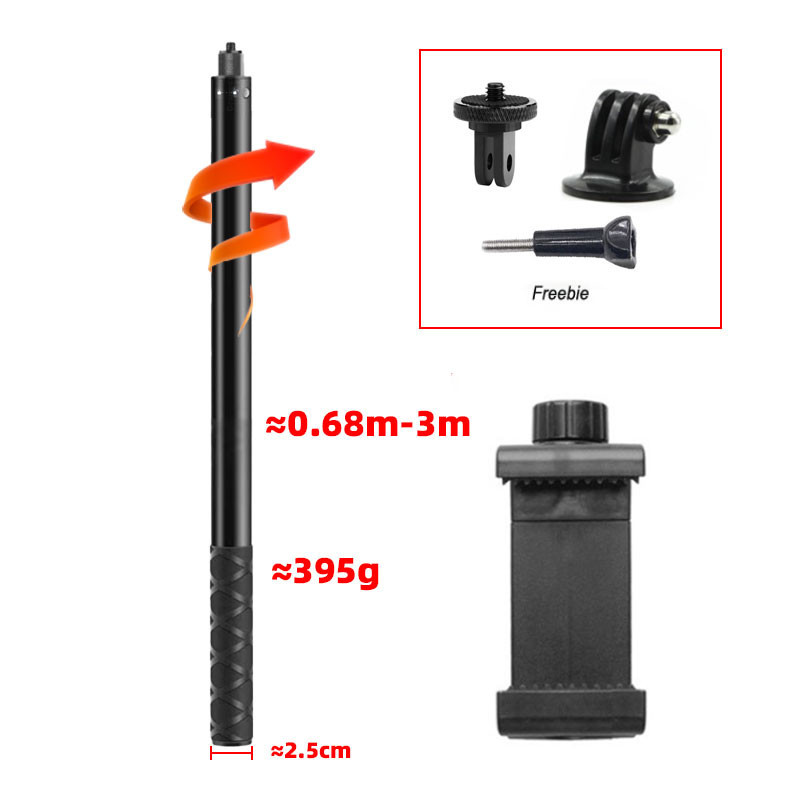 Ultra-Long 3M Invisible Selfie Stick for 360 Action Camera GoPro ...