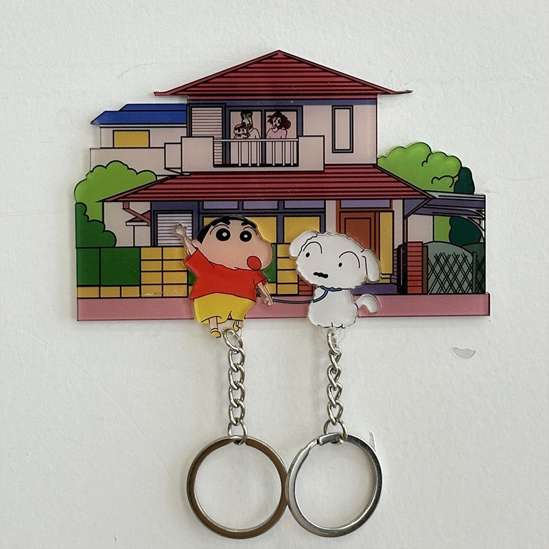 Creative Crayon Shin-chan Keychains Cartoon Wall Keyring Portable Key ...