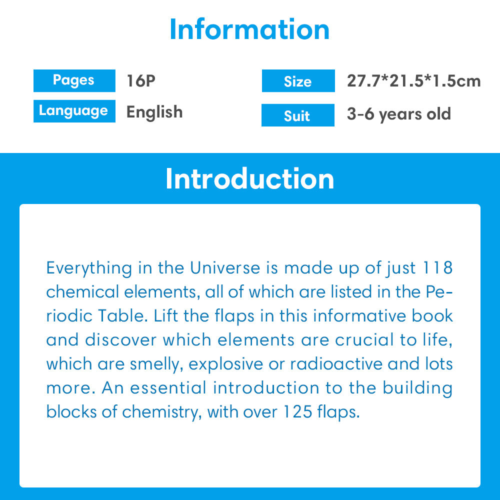 Usborne Lift the Flap Periodic Table Chemical Knowledge 3D Flap Picture ...