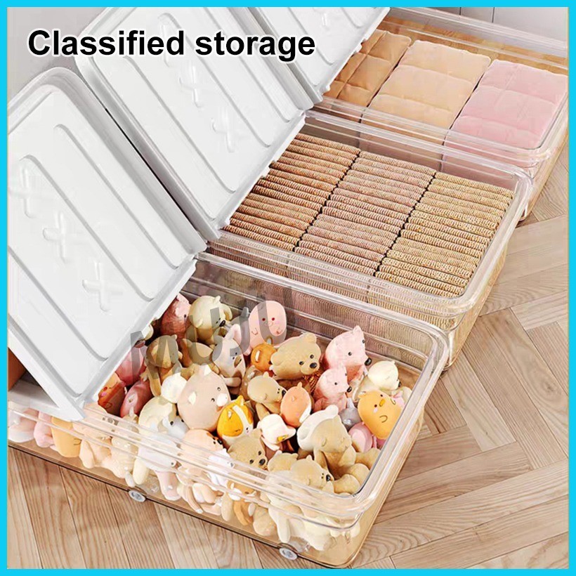 § MUJU Storage Box Under The Bed With Wheels Oversize Plastic Bin ...