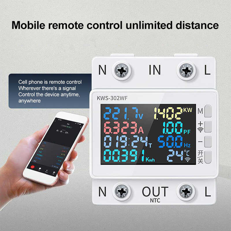 WIFI APP Digital Energy Tester Electricity Usage Monitor AC 170V~300V ...