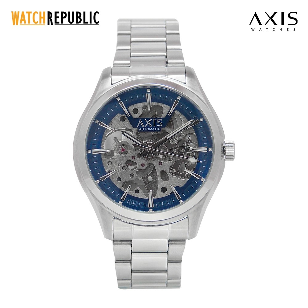 Axis Matty Silver Stainless Steel Analog Automatic Watch For Men AH1384 ...