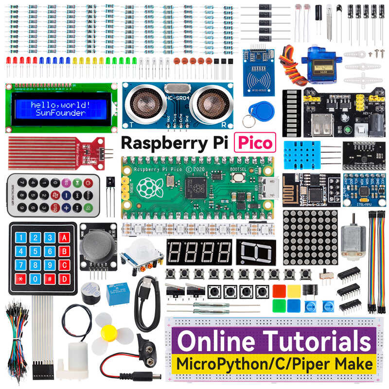 Ultimate Sunfounder Starter Kit For Raspberry Pi Pico, One Tutorial ...