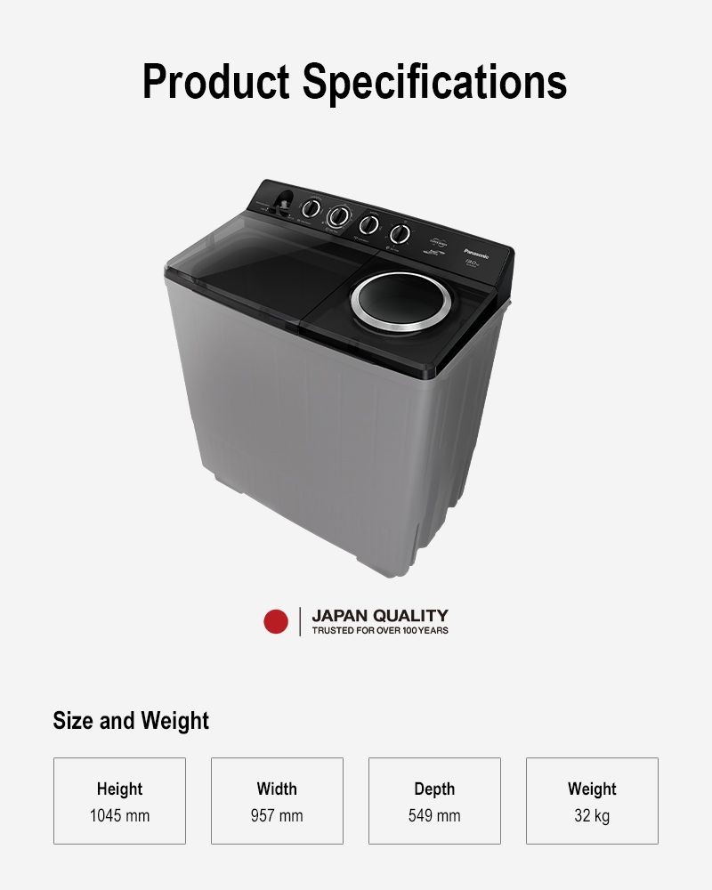 Panasonic NA-W13XG2BPH 13Kg Twin Tub Washing Machine | Shopee Philippines