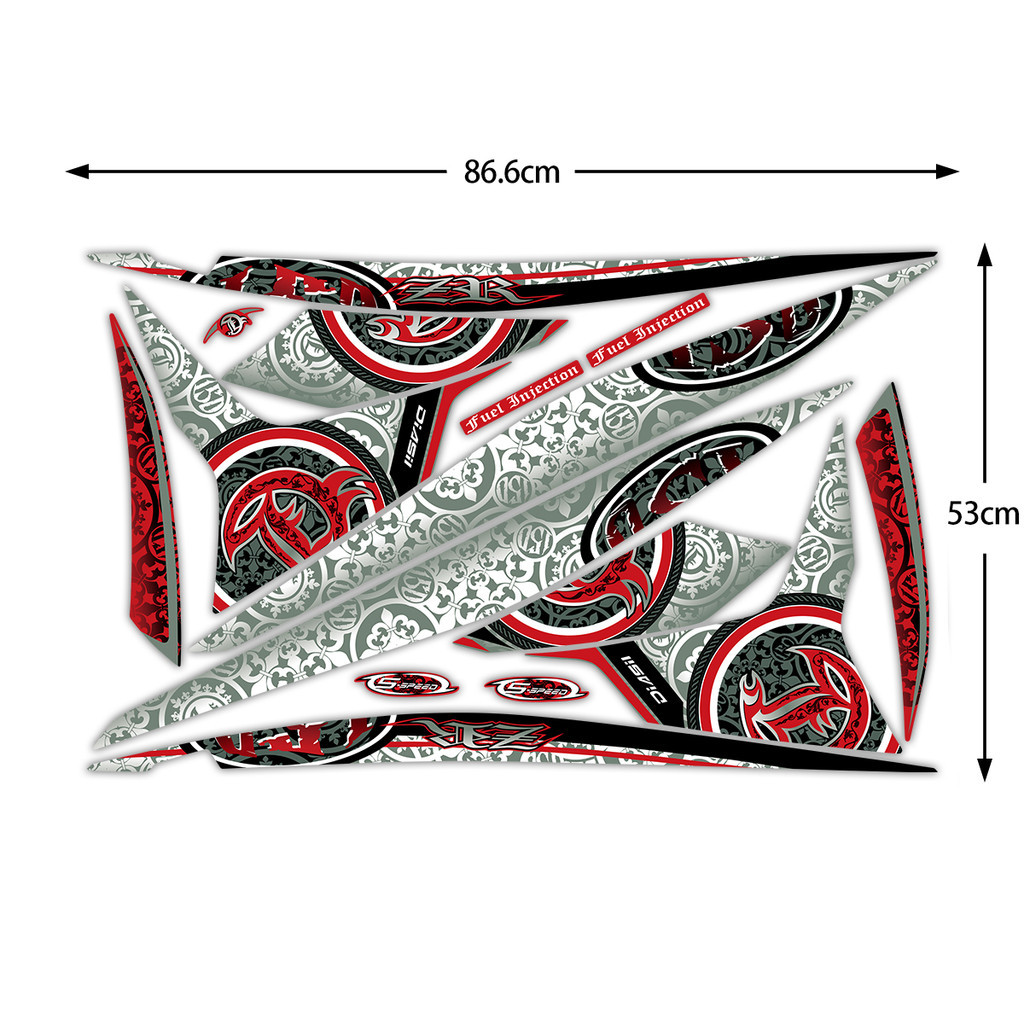 For MOTOR YAMAHA Y15 Y15ZR STRIPE CUSTOM Side Body Sticker Batik ...