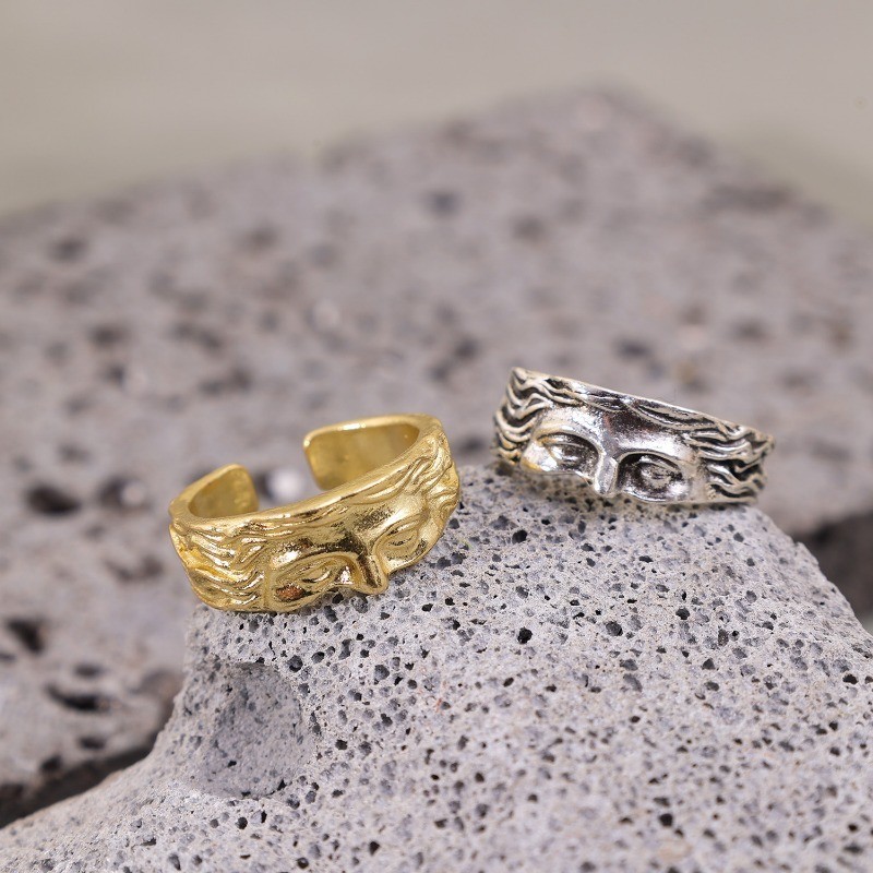 Punk Fashion Venus Half Face Rings for Women Men Retro Personalized ...