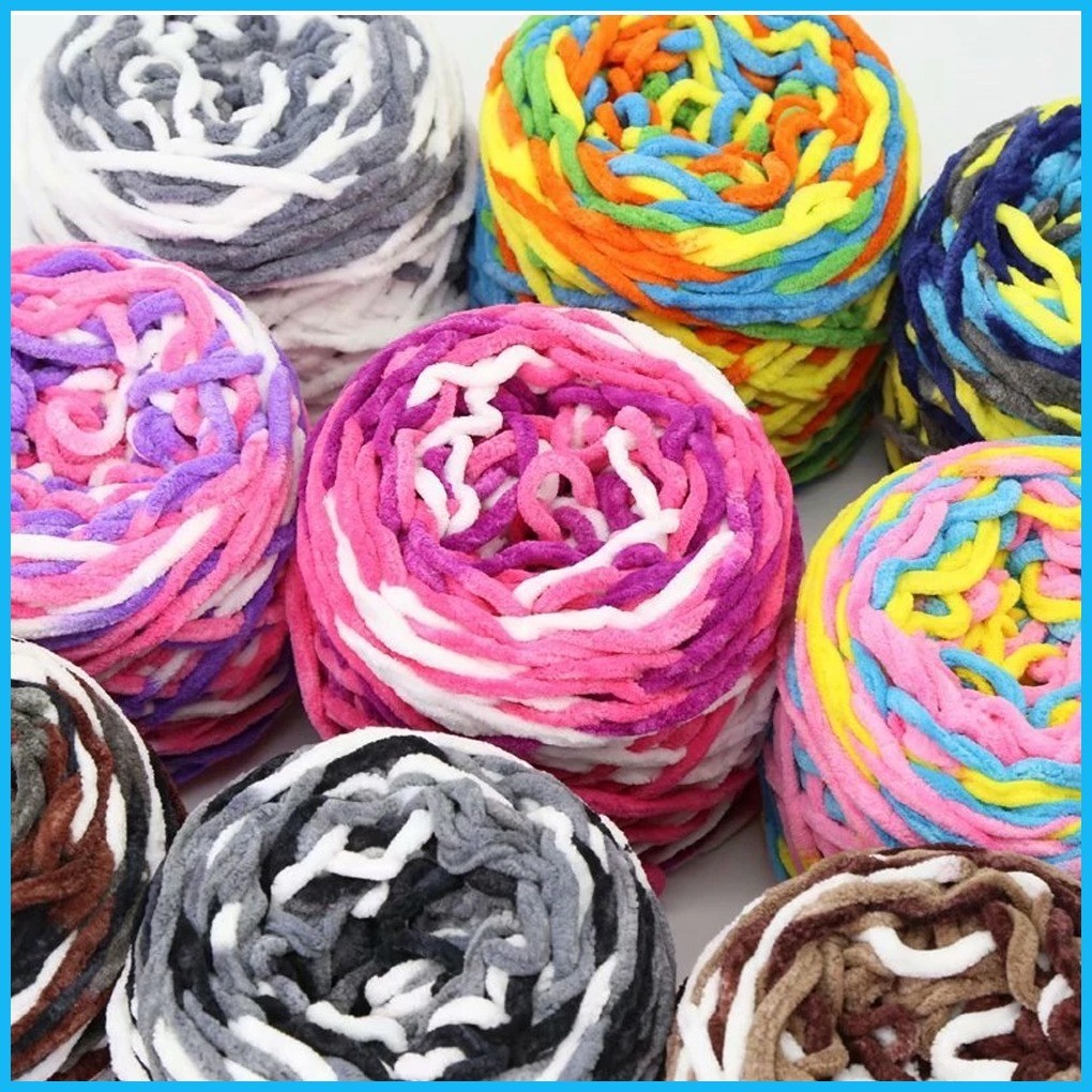 Two Tone Fluffy Yarn Cashmere Wool Yarn | Multi-color Chunky Chenille ...