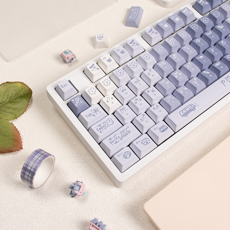 YongQiu Original Kindergarten Blue Keycaps URE / Cherry Profile PBT ...