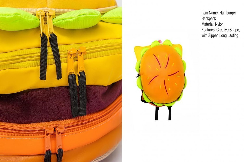 OMG Hamburger Backpack Realistic Burger Backpack Cheeseburger Backpack ...