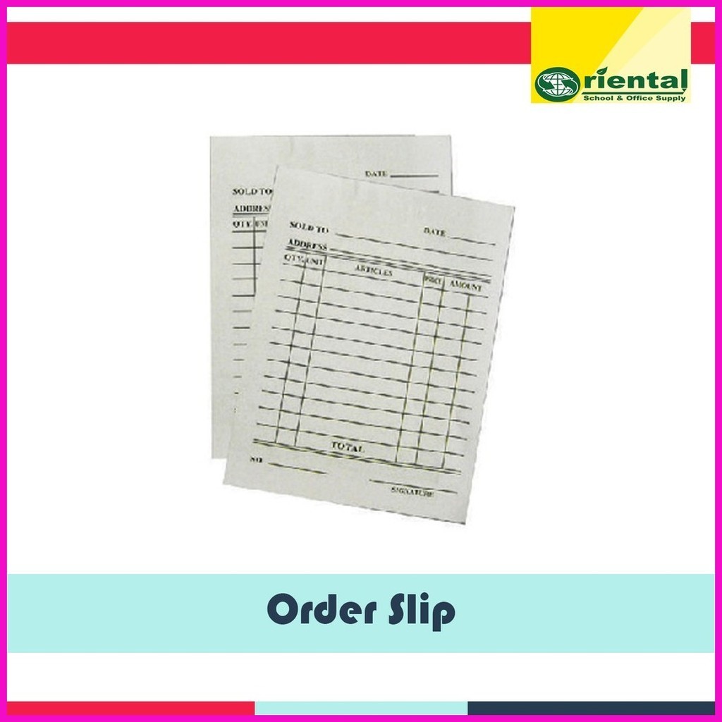 Order Slip Receipt - Ordinary with Duplicate Resibo - 50 sheets resibo ...