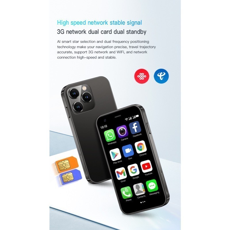 SOYES XS15 Mini Smartphone Android 3G, Rede 4G, 2GB De RAM 16GB ROM, 3 "Display, Camera 5MP Dual ...