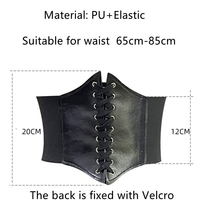 Waist cover women's wide black Korean decorative corset dress shirt ...