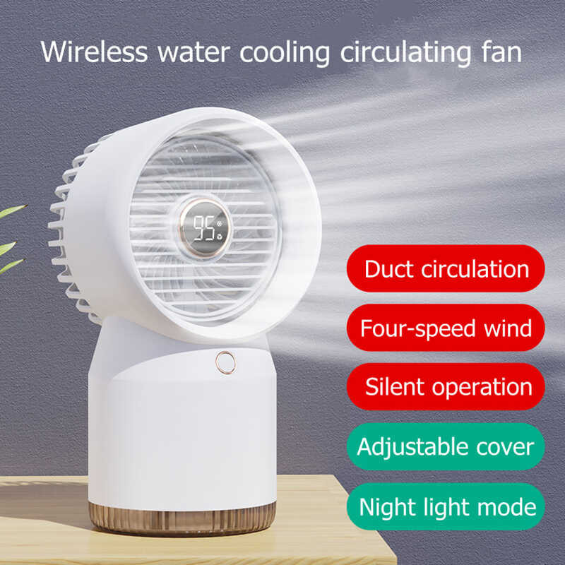 Spray Home Water Mist Air Conditioning Humidifier Fan 3600Mah Battery ...