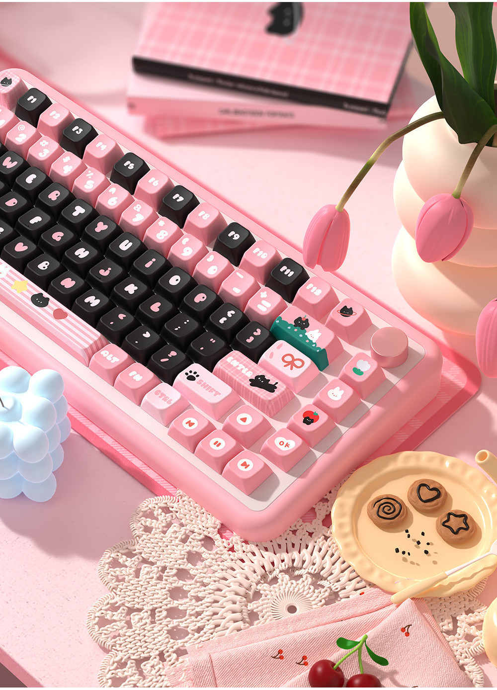 Little Black Cat Original Keycaps MDA Profile PBT Sublimation ...
