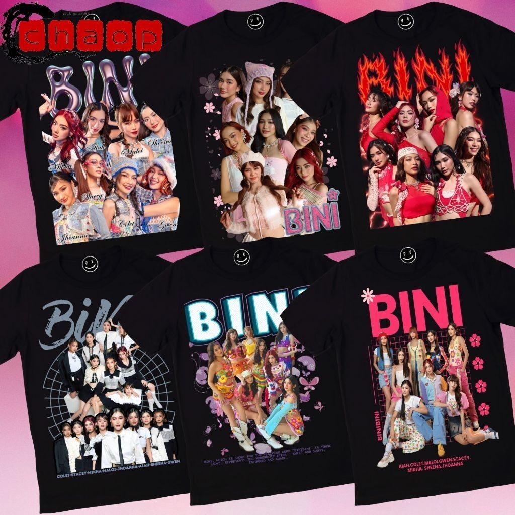 BINI SHIRT VER 4 ALL MEMBERS / BINI P-POP GROUP / FAN MADE BINI SHIRT ...