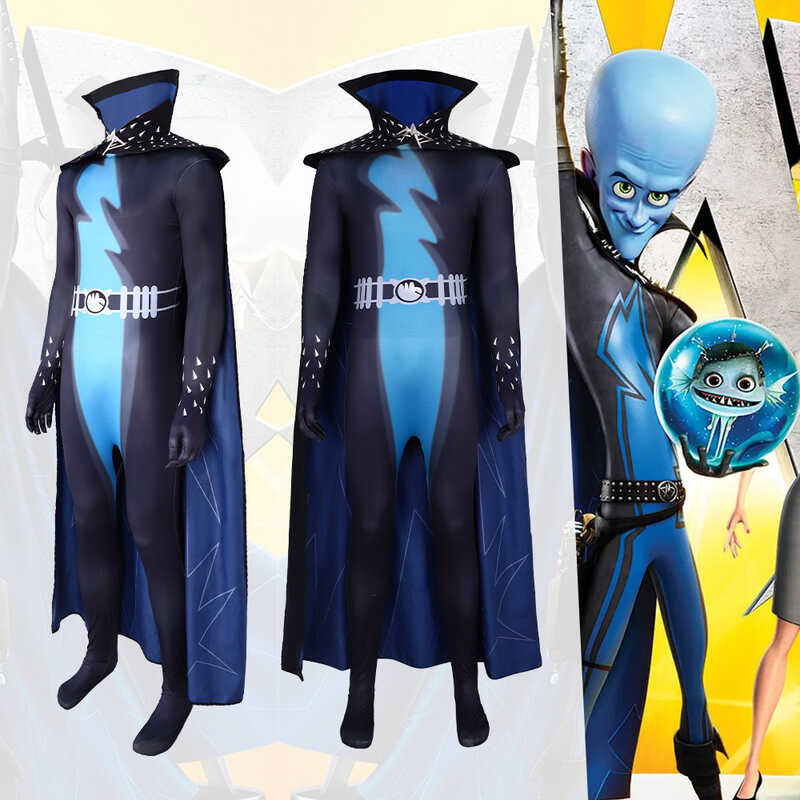 New Megamind Super Bad cosplay costume jumpsuit cloak stage performance ...