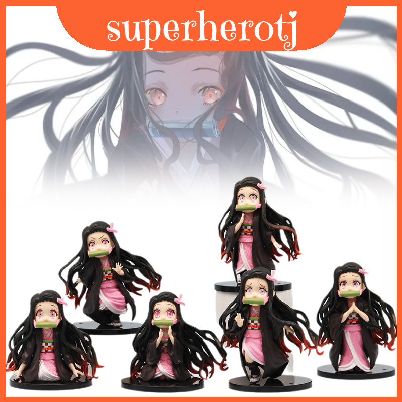 Enchanting Version Q Nezuko Action Figures Set Six Pvc Dolls Perfect ...