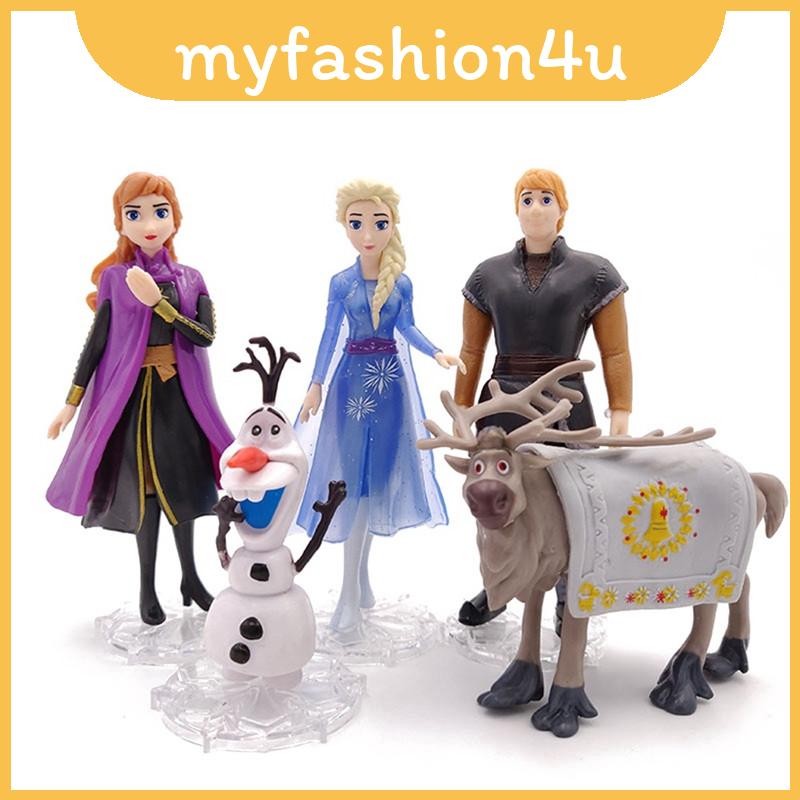 5pcs Snow Playful Queen Anna Elsa Frozen 2 Olaf Sven Kristoff Mini ...
