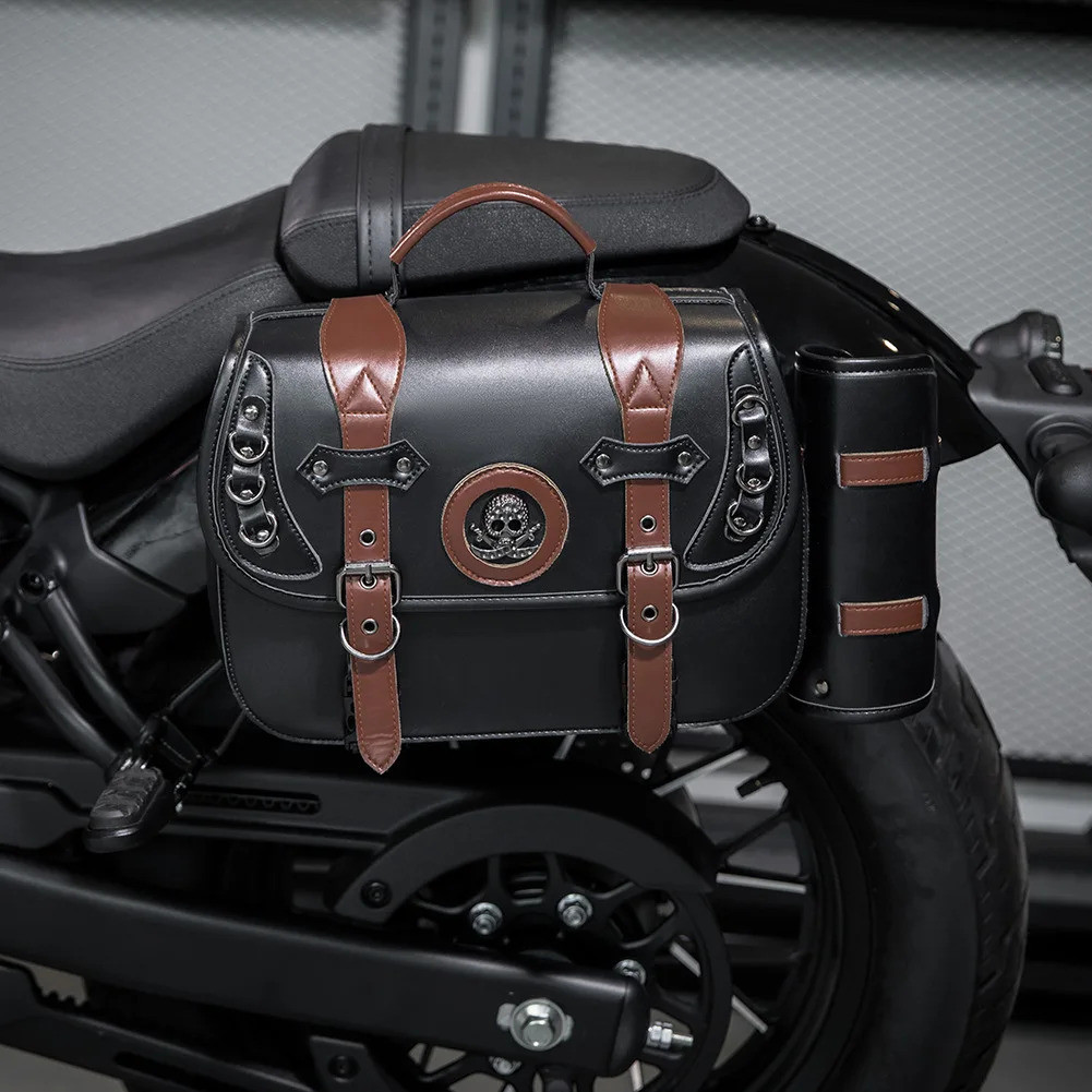 Motorcycle Rear Seat Bag Moto Hanging Bag Retro Universal High-capacity ...