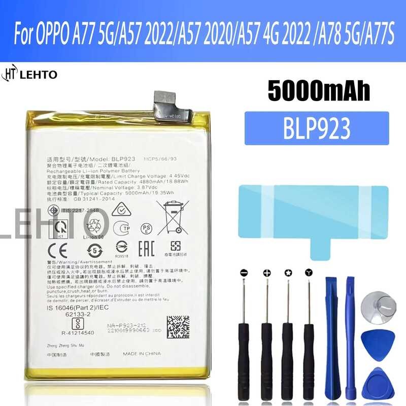 100% Original BLP923 Battery For OPPO A77 5G/ A57 2022/ A57 2020/A57 4G ...