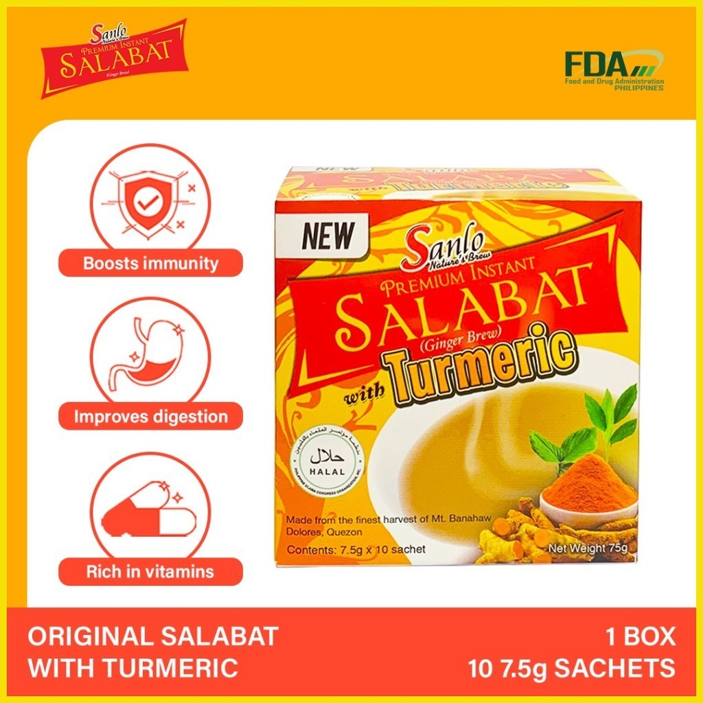 ∇ Sanlo Salabat Premium Instant Ginger Tea - TURMERIC (10 Sachets, 7.5g ...