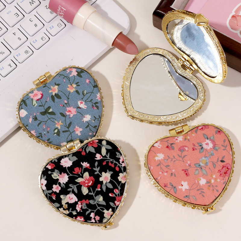 Vintage Folding Makeup Mirror - Pocket Compact Mirror - Portable Hand ...