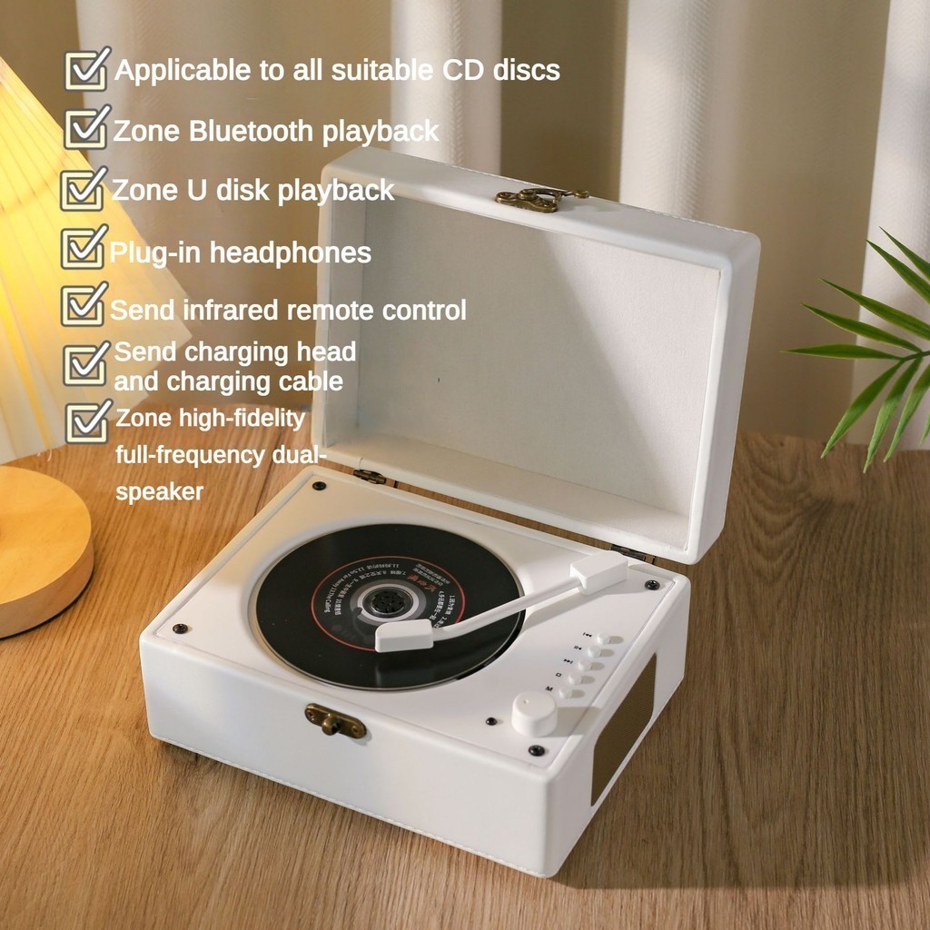 Retro Multifunctional Box CD Player Portable Bluetooth Charging Audio ...
