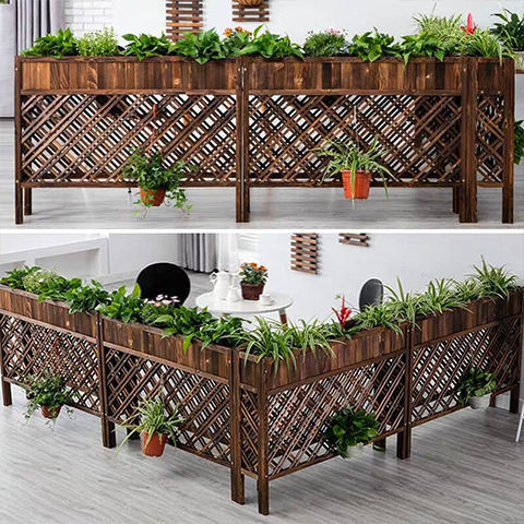 Partition Flower Stand, Outdoor Flower Trough, Carbonized Mesh Flower ...