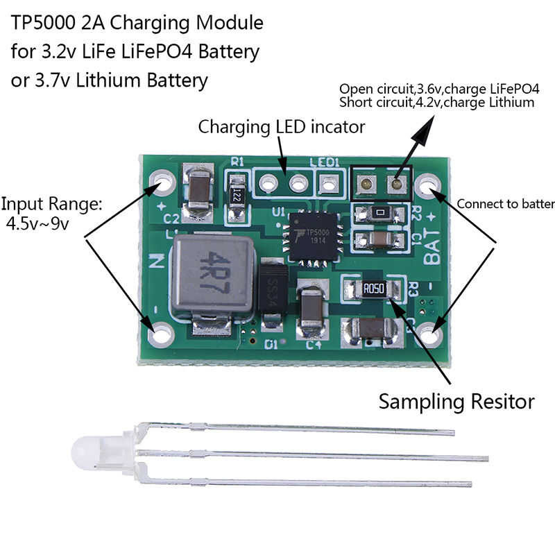 3.6V/4.2V Charger Tp5000 Module Lithium Ion Lifepo4 Battery Charging 3 ...