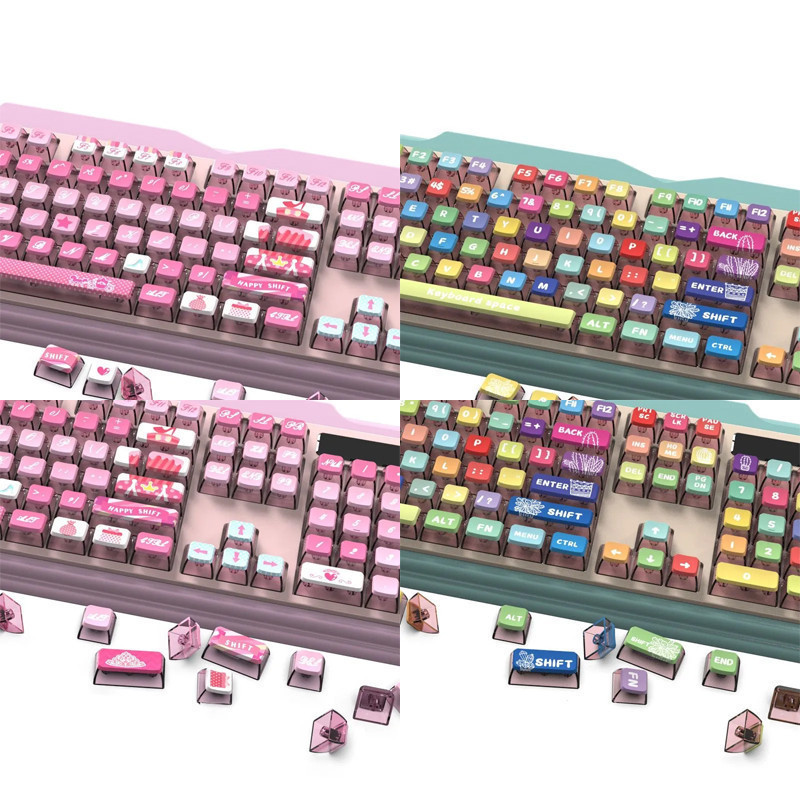 Pudding Keycap Collection ASA Profile PBT Four-sided Light Transmission ...