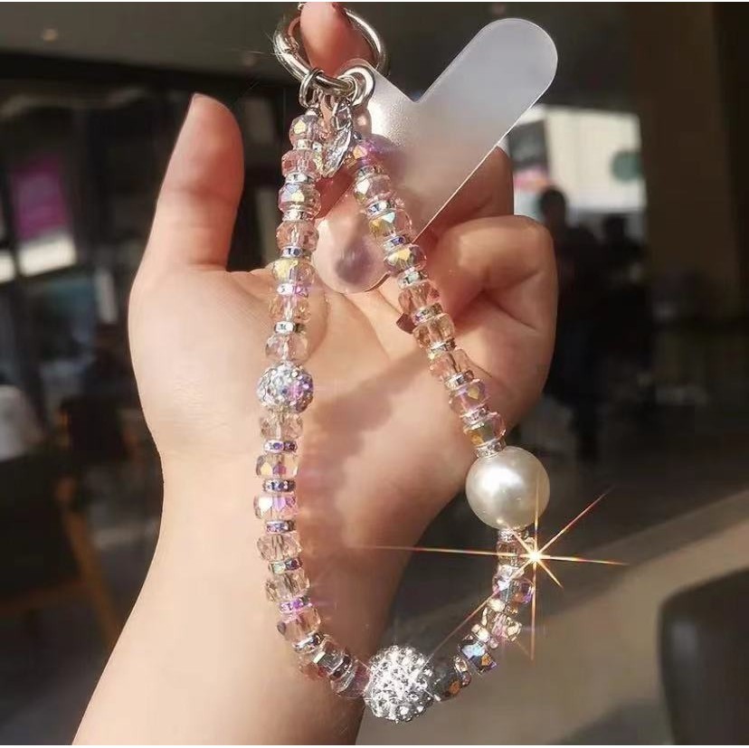 Luxury Mobile Phone Lanyard Short Fashion Rhinestone Round Wrist ...