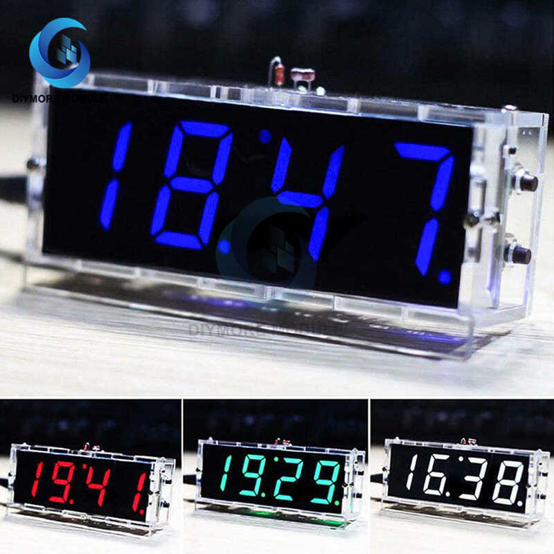 Electronic DIY LED Microcontroller Kit Digital Clock Time Light/Voice ...