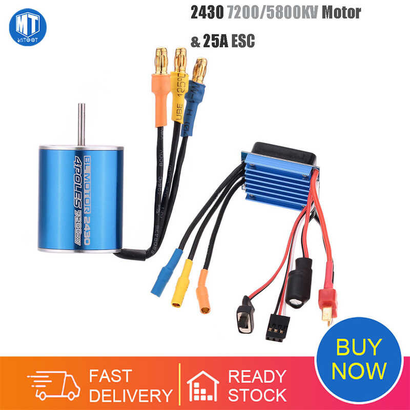 2430 5800Kv ≡ 7200Kv 4P Sensorless Motor & 25A Brushless ESC Electric Speed Controller Para Sa 1 ...