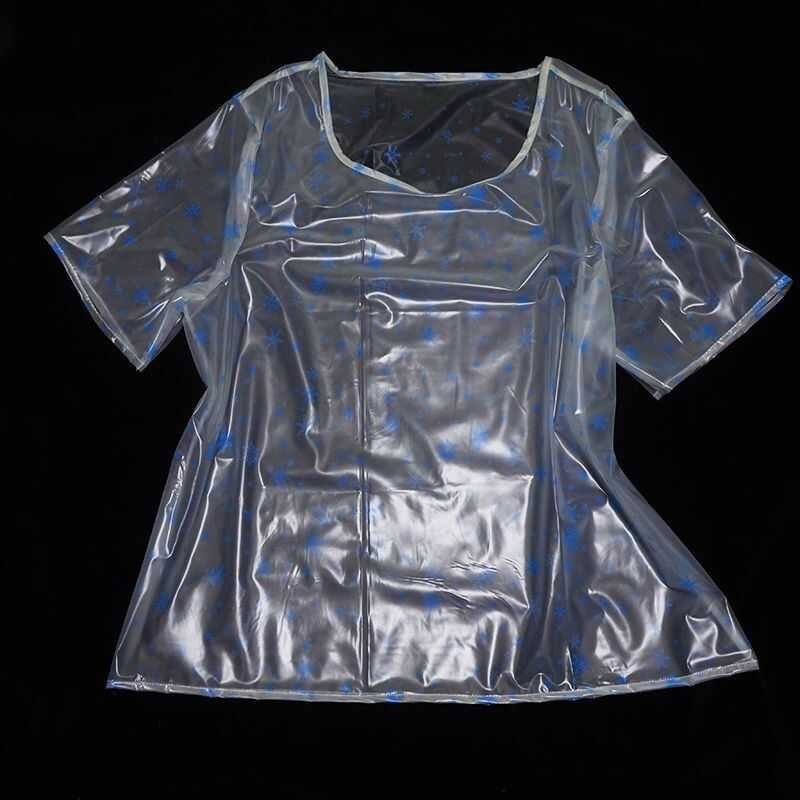 See Man Through Clear Transparent PVC Snowlake Shirts Short Sleeve ...