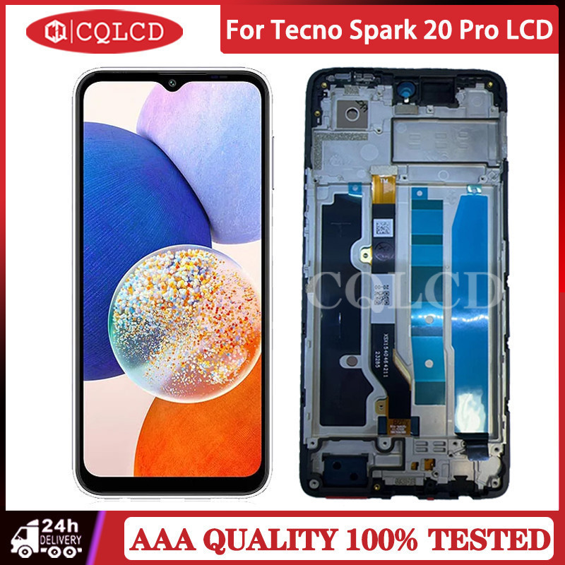 For Tecno Spark 20 Pro KJ6 LCD With Frame Display Touch Screen Digitizer Panel Assembly | Shopee ...