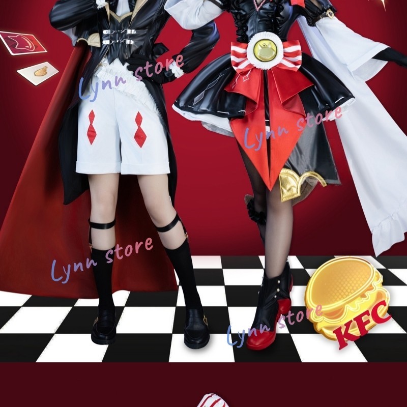 KFC X GENSHIN IMPACT Cosplay Costume&Wig Fontaine Twins LYNEY LYNETTE ...