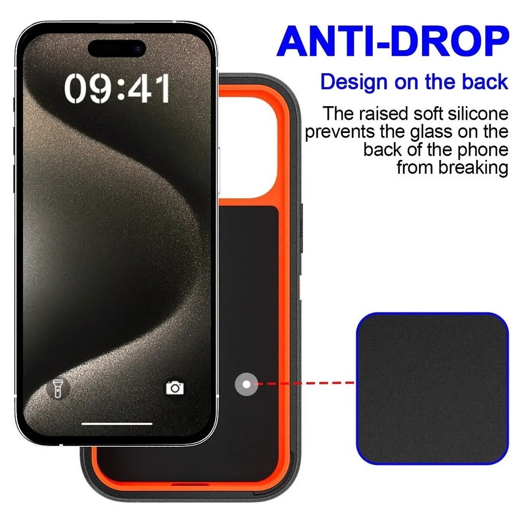 Armored Phone Case For iPhone 16 Pro Max 15 14 Pro Max 11 12 13 Pro Max ...