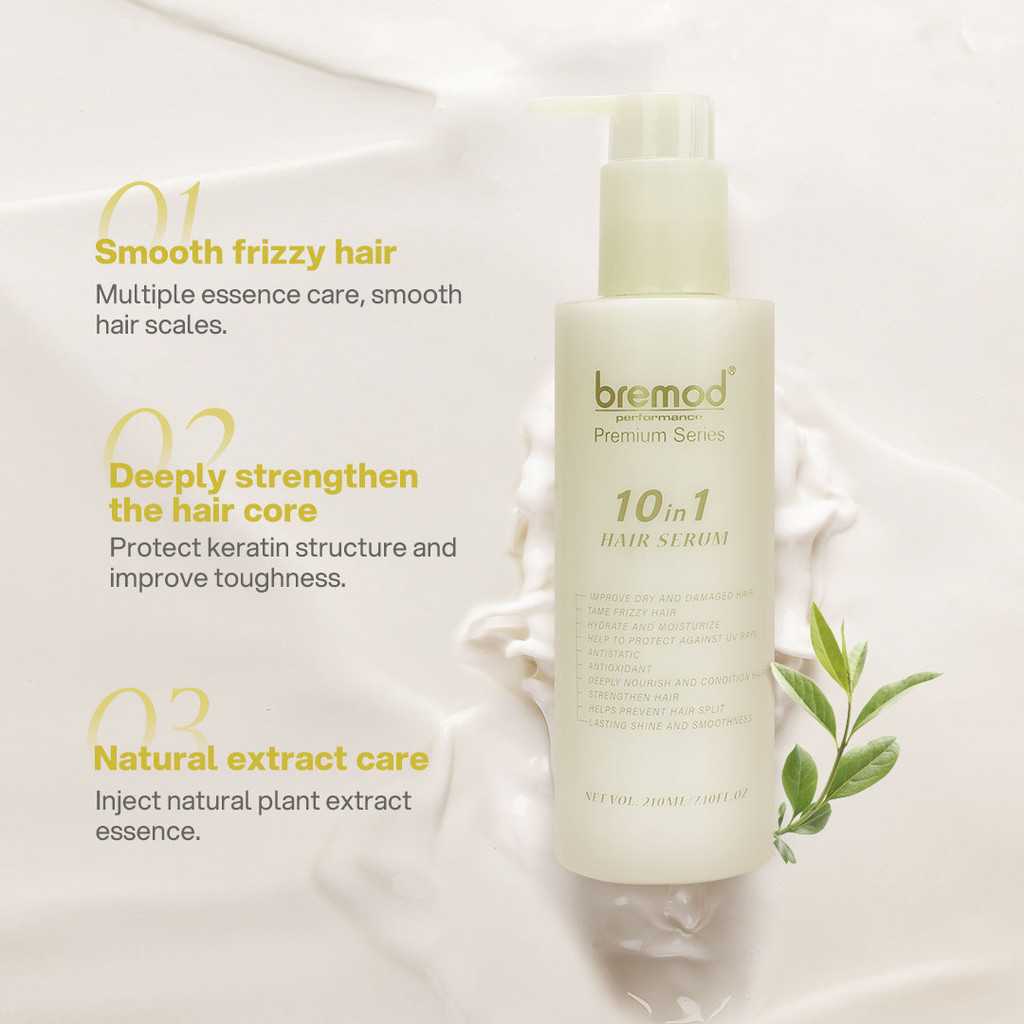 Bremod Premium Hair Serum 10-in-1 Hydrate Smooth Frizz Shiny Moisturizing Care Treatment BR-H052 ...