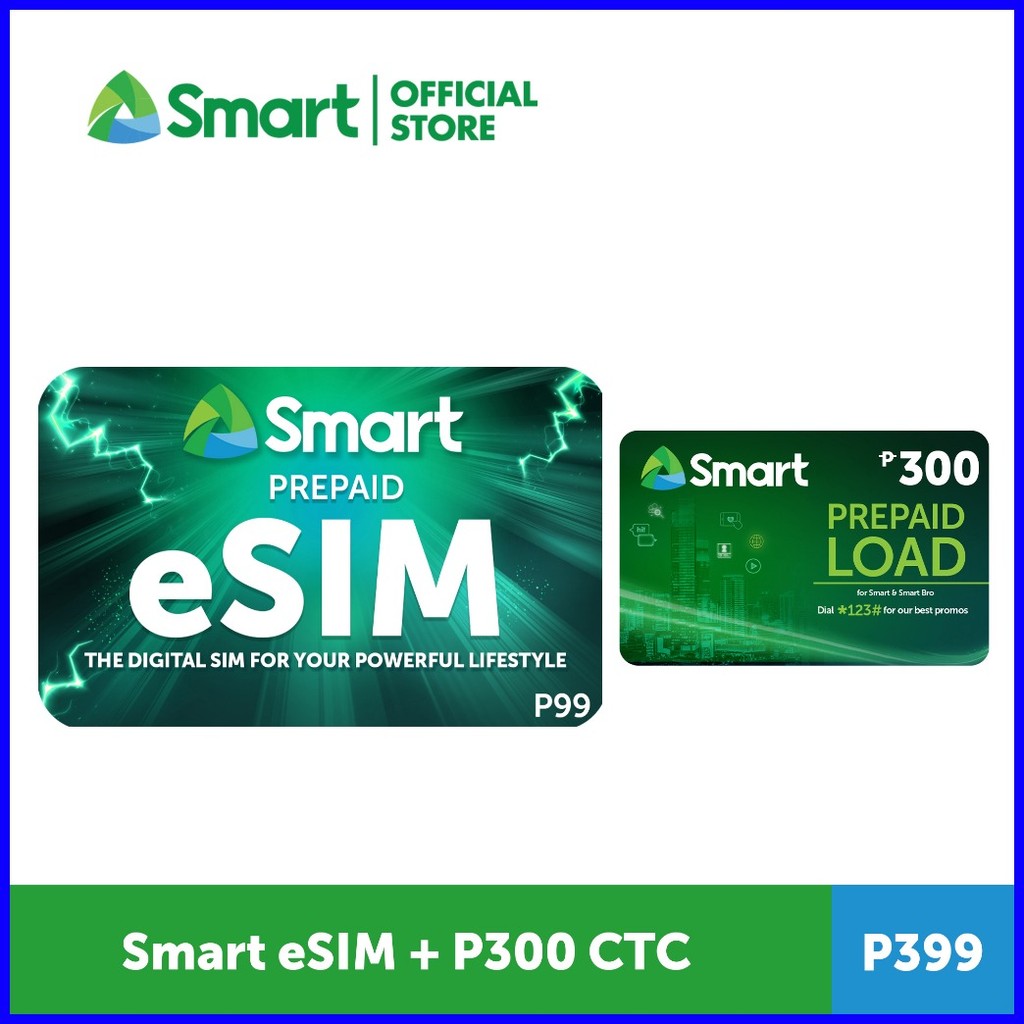 Smart Esim With 300 Or 500 Load Card | Shopee Philippines