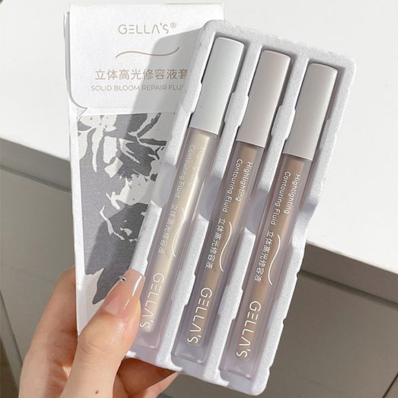 GELLA'S Contour Liquid Contour Three-piece Set Grey Brown Nose Shadow ...