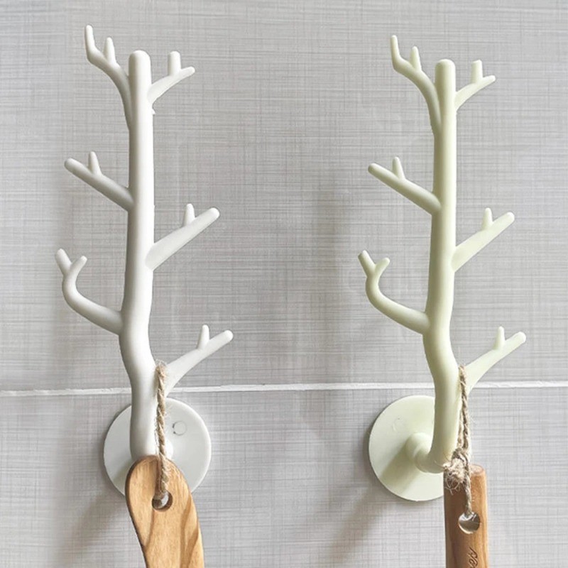 Wall-Mounted Tree Branch Wall Hook, Vertical Coats Rack Holder Hanger ...