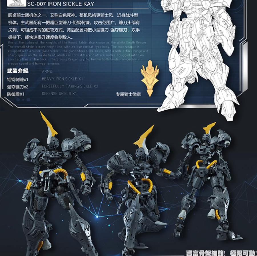 SNAA SC-007 Iron Sickle Knights Model Kit - "Knights of the Round Table ...