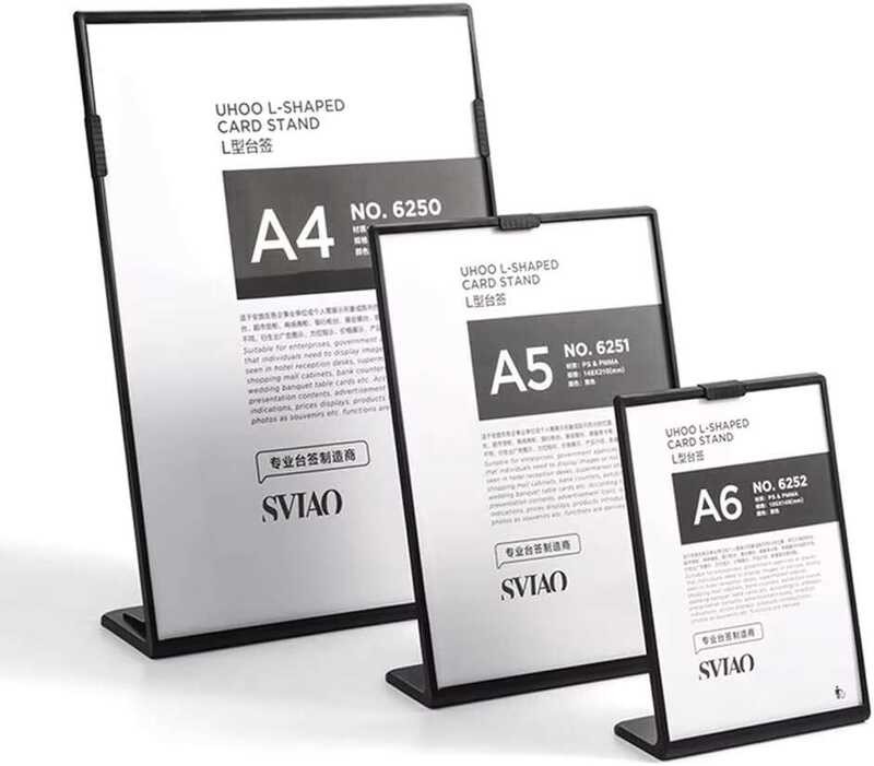 Custom L-Shape Acrylic Card Holder T-Shape Clear Acrylic Sign/Menu ...