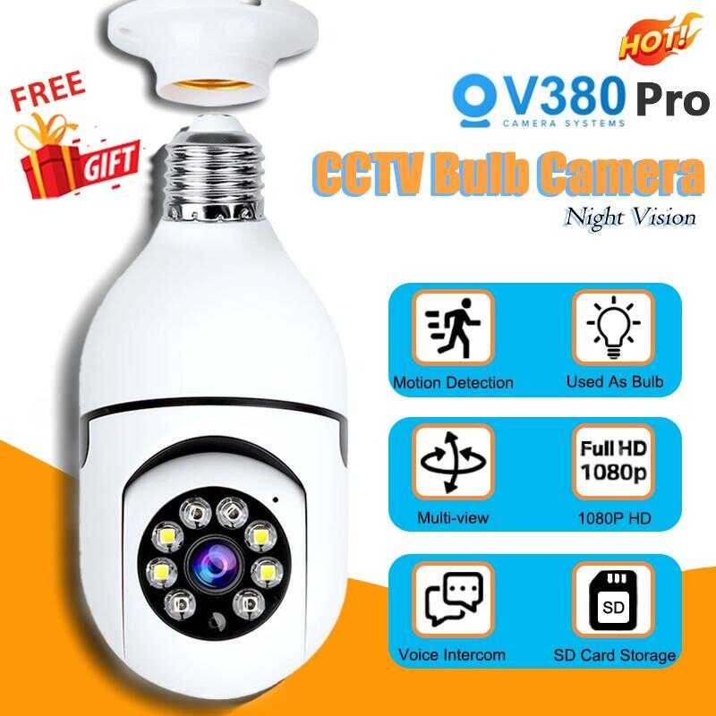 V380 Pro CCTV 3Mp HD Bulb Panoramic Wifi Night Vision Surveillance ...