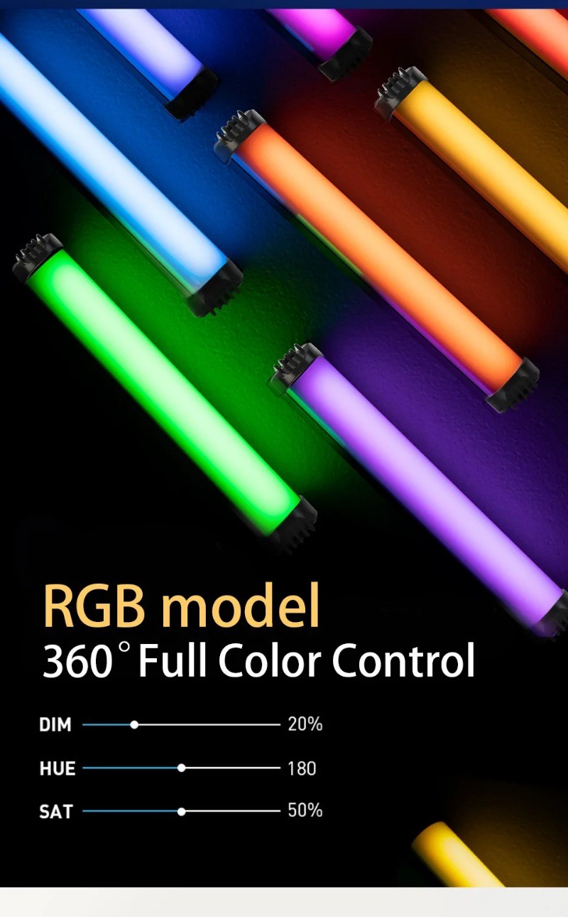RGB Photographic Lighting 2700-7500K Magnet Photography Mini Handheld ...