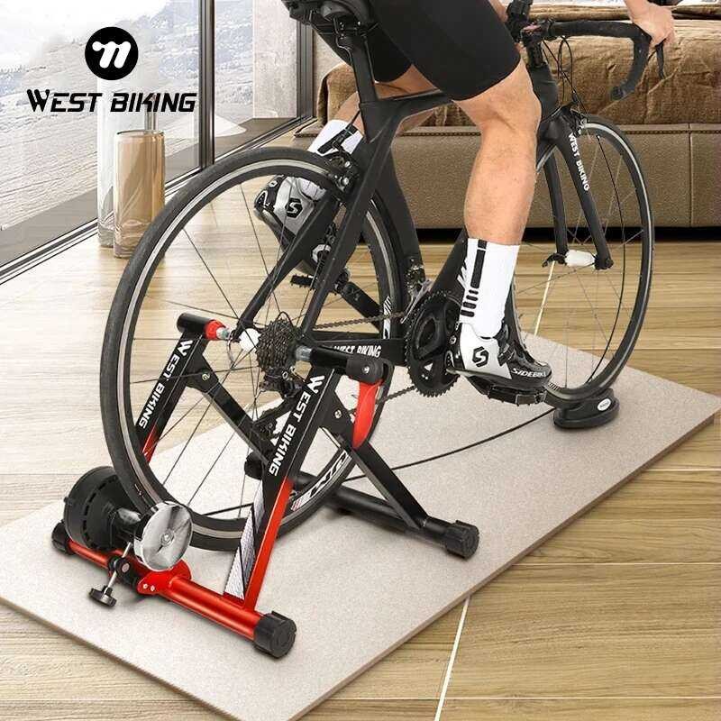 01 WEST BIKING Indoor Cycg Trainer 6 Speed Magnetic Wire Control Bike ...